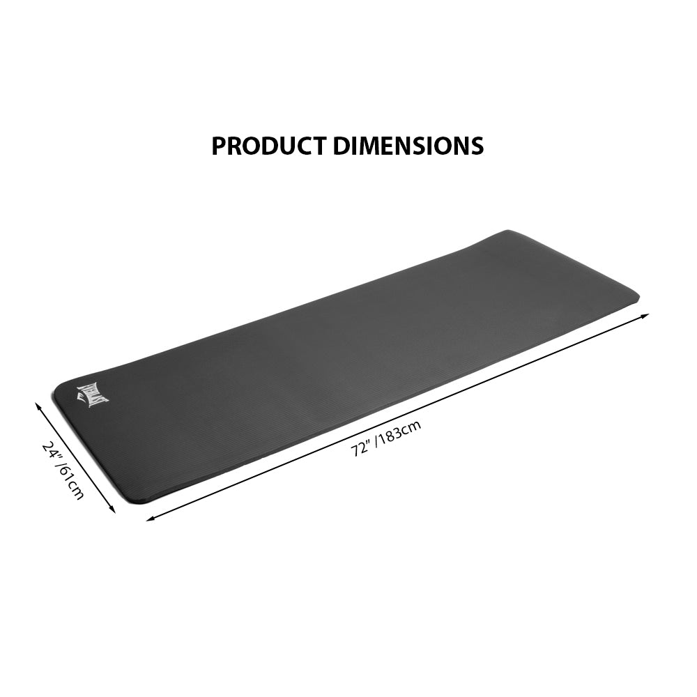 Black Exercise Mat, 183cm x 61cm x 15mm | Everlast Australia